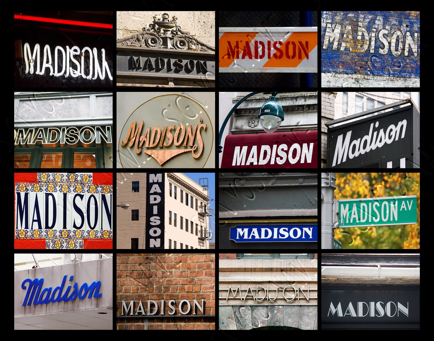 Personalized Poster featuring MADISON Version 1 16 signs | Etsy