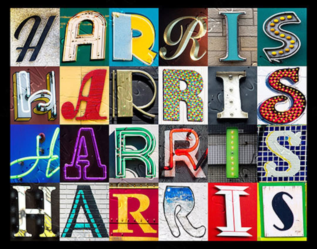HARRIS Personalized Poster Featuring Photos of Alphabet Letters From ...