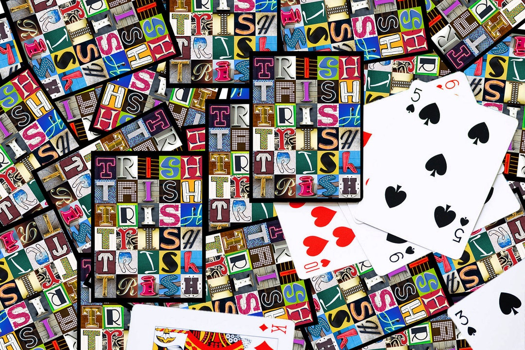 Personalized Playing Cards Featuring the Name TRISH in Letters From ...