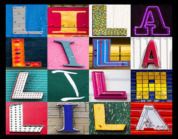 LILA Personalized Poster Featuring Photos of Sign Letters - Etsy