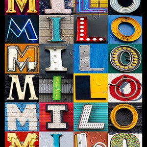 MILO Personalized Poster Featuring Photos of Sign Letters; Typography ...