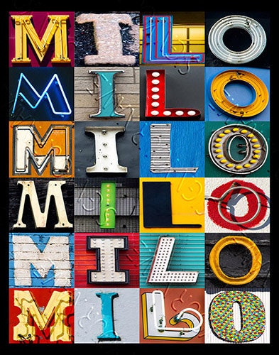MILO Personalized Poster Featuring Photos of Sign Letters; Typography ...