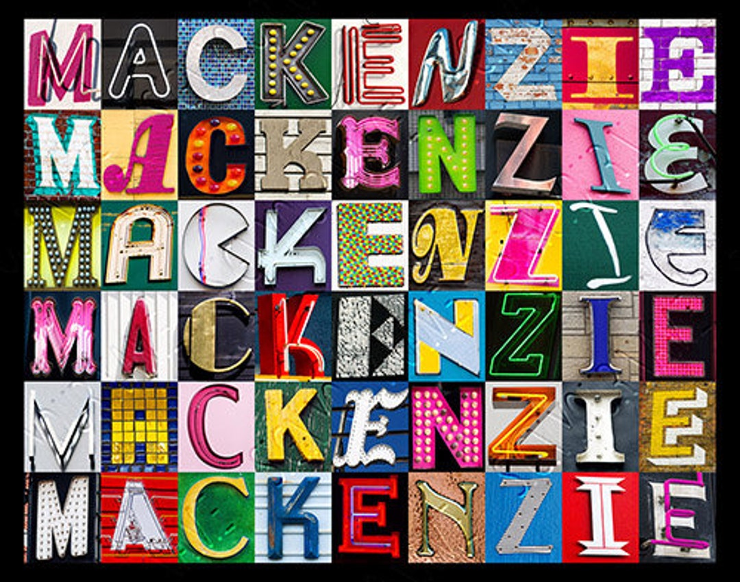 MACKENZIE Personalized Poster Featuring Photos of Sign Letters ...
