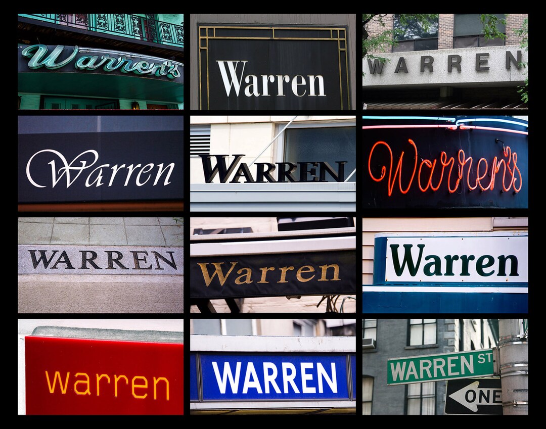 Personalized Poster Featuring WARREN Showcased in Photos of Signs; Art ...