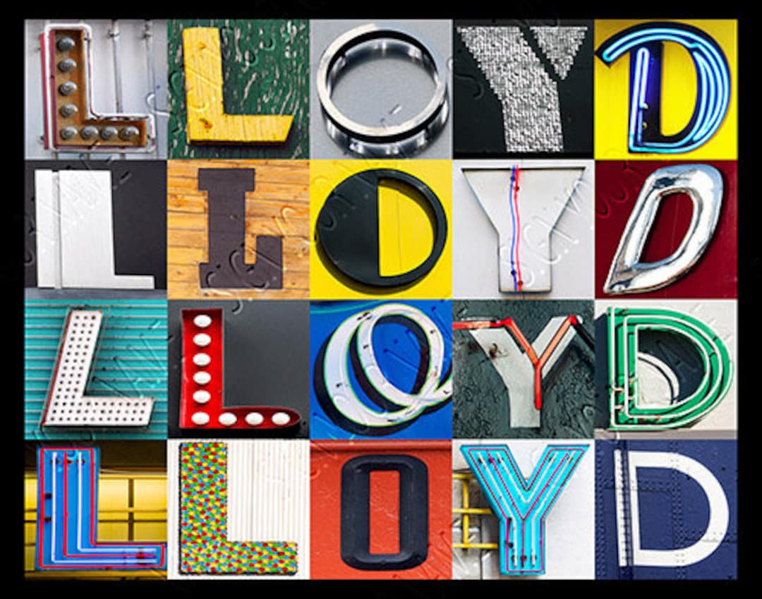 LLOYD Personalized Poster Featuring Photos of Letters From Signs ...