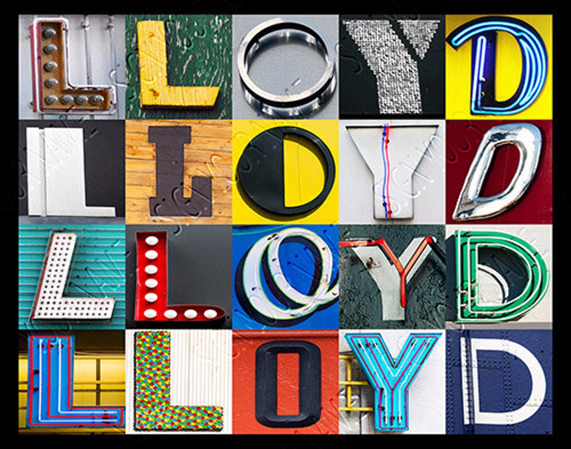 LLOYD Personalized Poster Featuring Photos of Letters From - Etsy