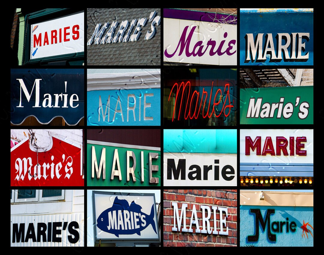 Personalized Poster Featuring MARIE in Photos of Actual Signs; Art ...