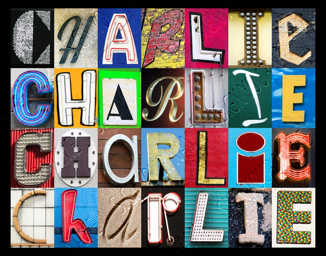 CHARLIE, CHARLEIGH or CHARLEE Personalized Poster Featuring Photos of ...