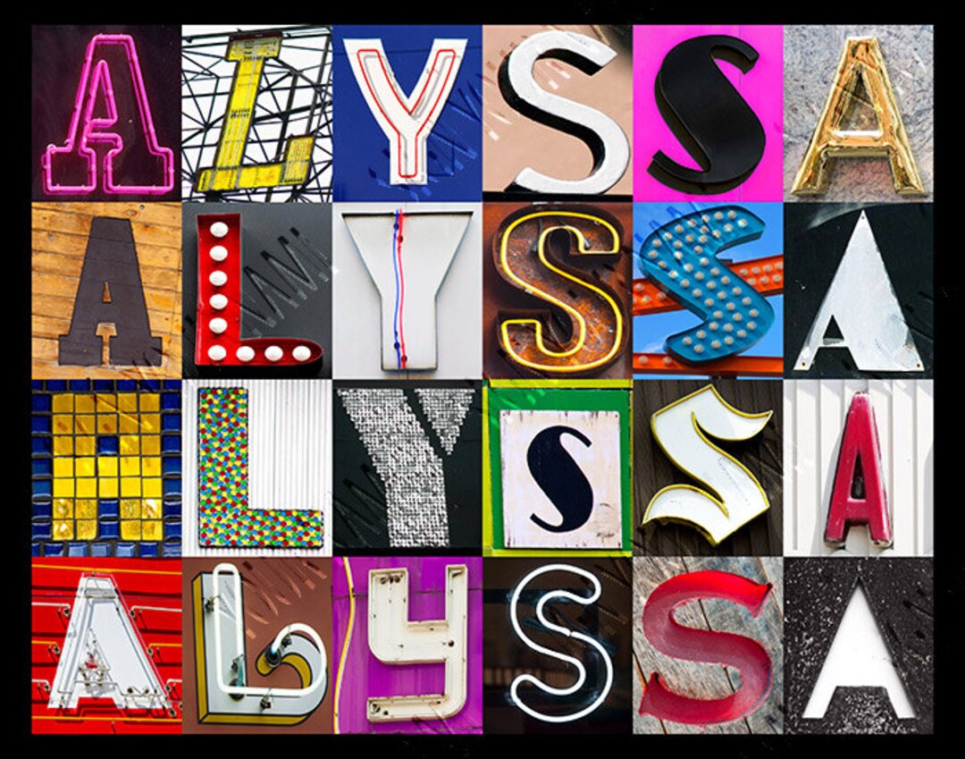 ALYSSA Personalized Poster Featuring Photos of Letters From Signs ...
