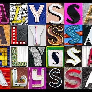 ALYSSA Personalized Poster Featuring Photos of Letters From Signs ...