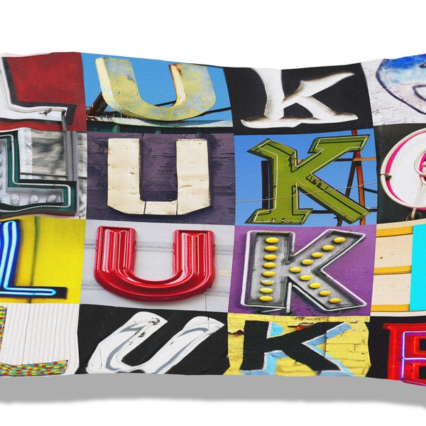 Personalized Pillow Case Featuring CLARA in Sign Letters Custom Pillow ...