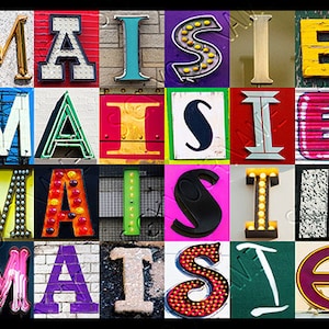 MAISIE Personalized Poster Featuring Photos of Sign Letters; Typography ...