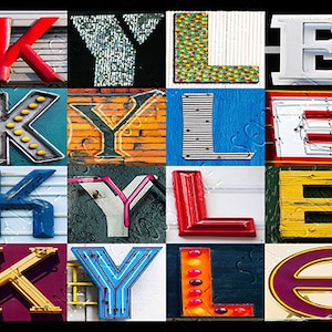 KYLE Personalized Poster Featuring Photos of Sign Letters; Typography ...