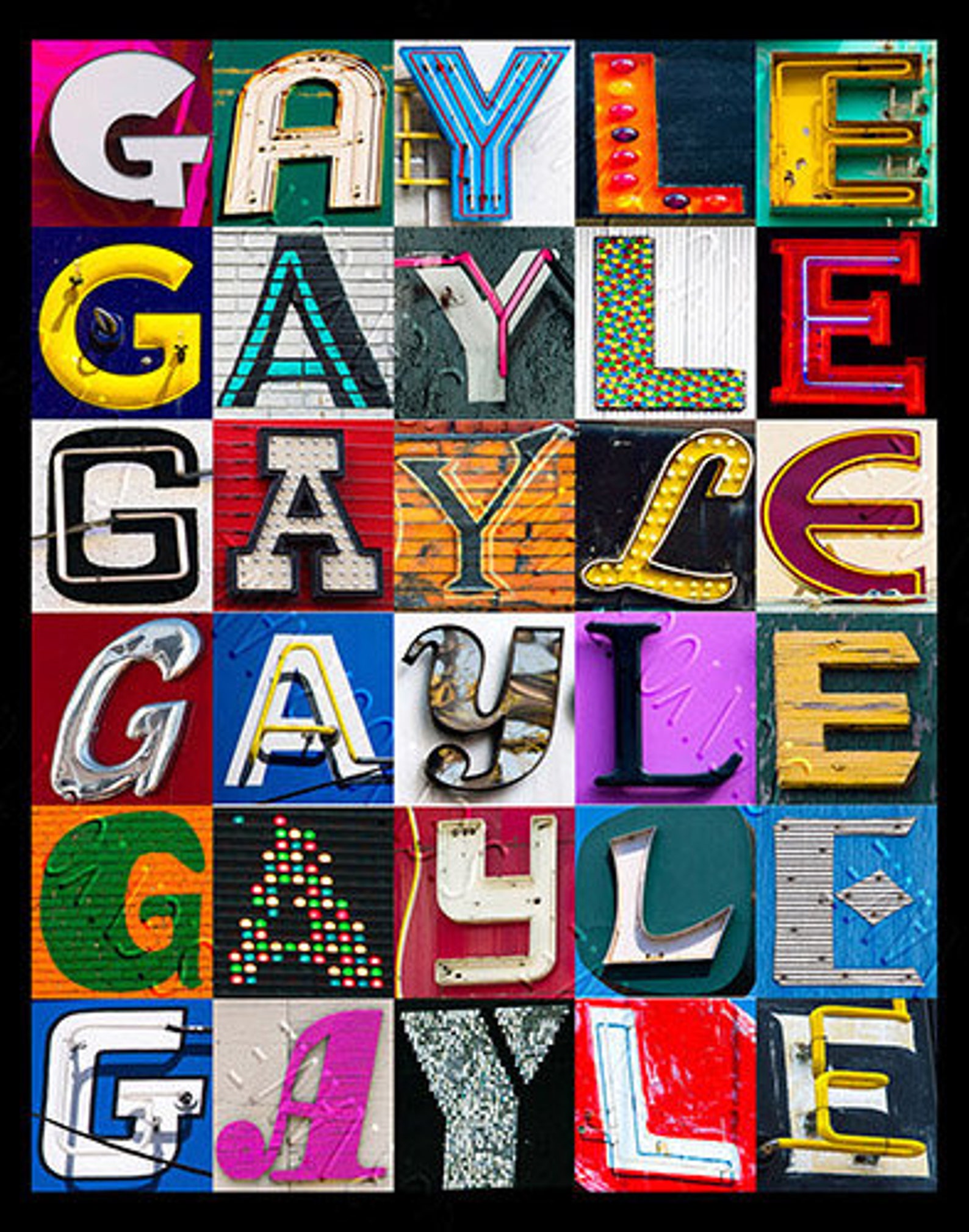 GAYLE Personalized Poster featuring photos of letters from | Etsy