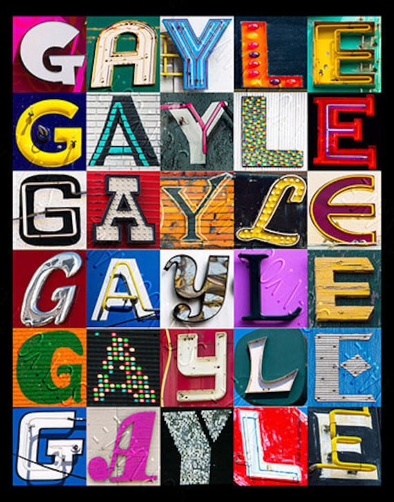 GAYLE Personalized Poster featuring photos of letters from | Etsy