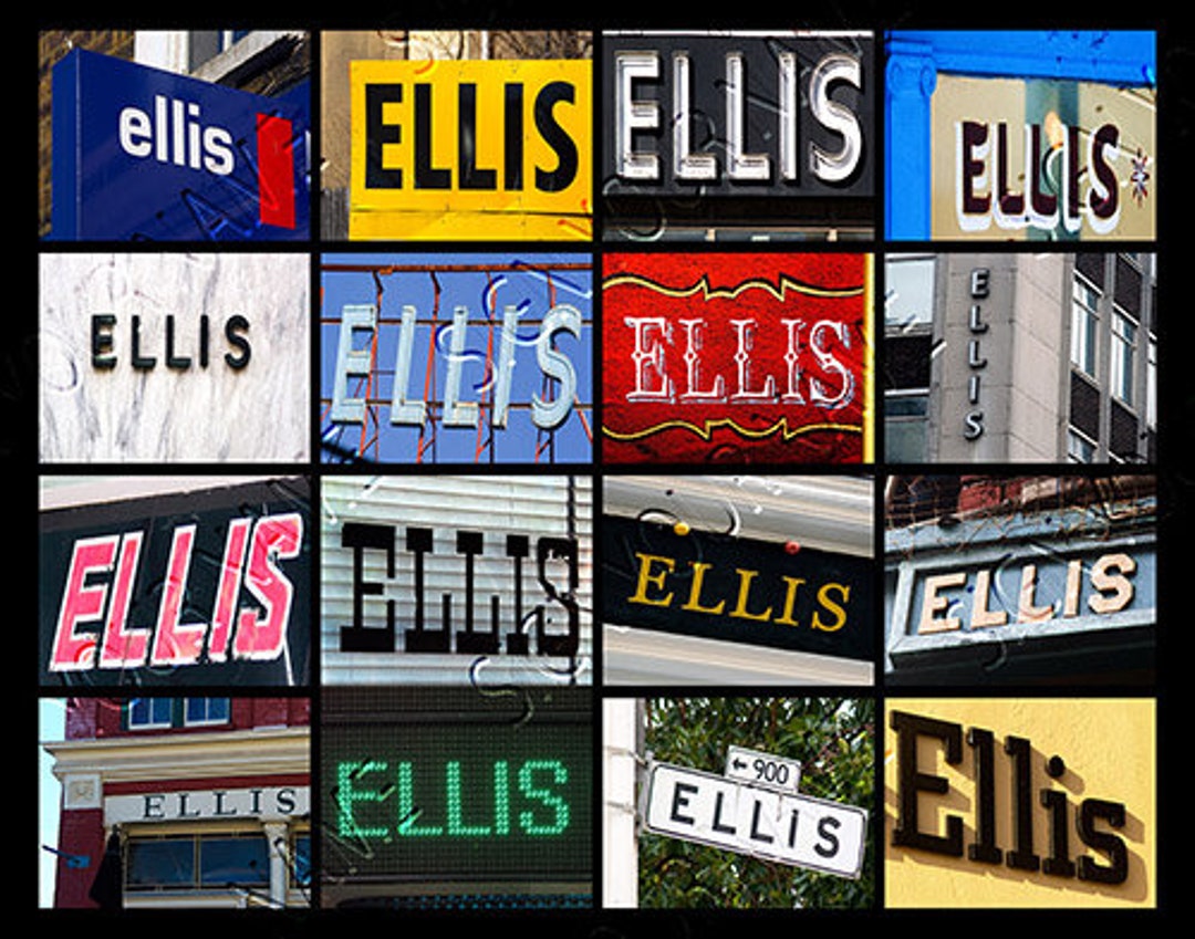 ELLIS Personalized Poster Featuring Photos of Actual Signs; Art Print ...