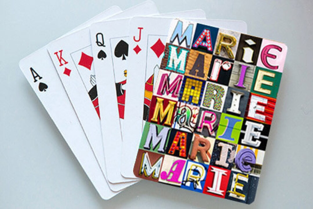 Personalized Playing Cards Featuring the Name MARIE in Letters From ...
