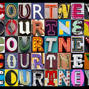 COURTNEY Personalized Poster Featuring Photos of Letters From Signs ...