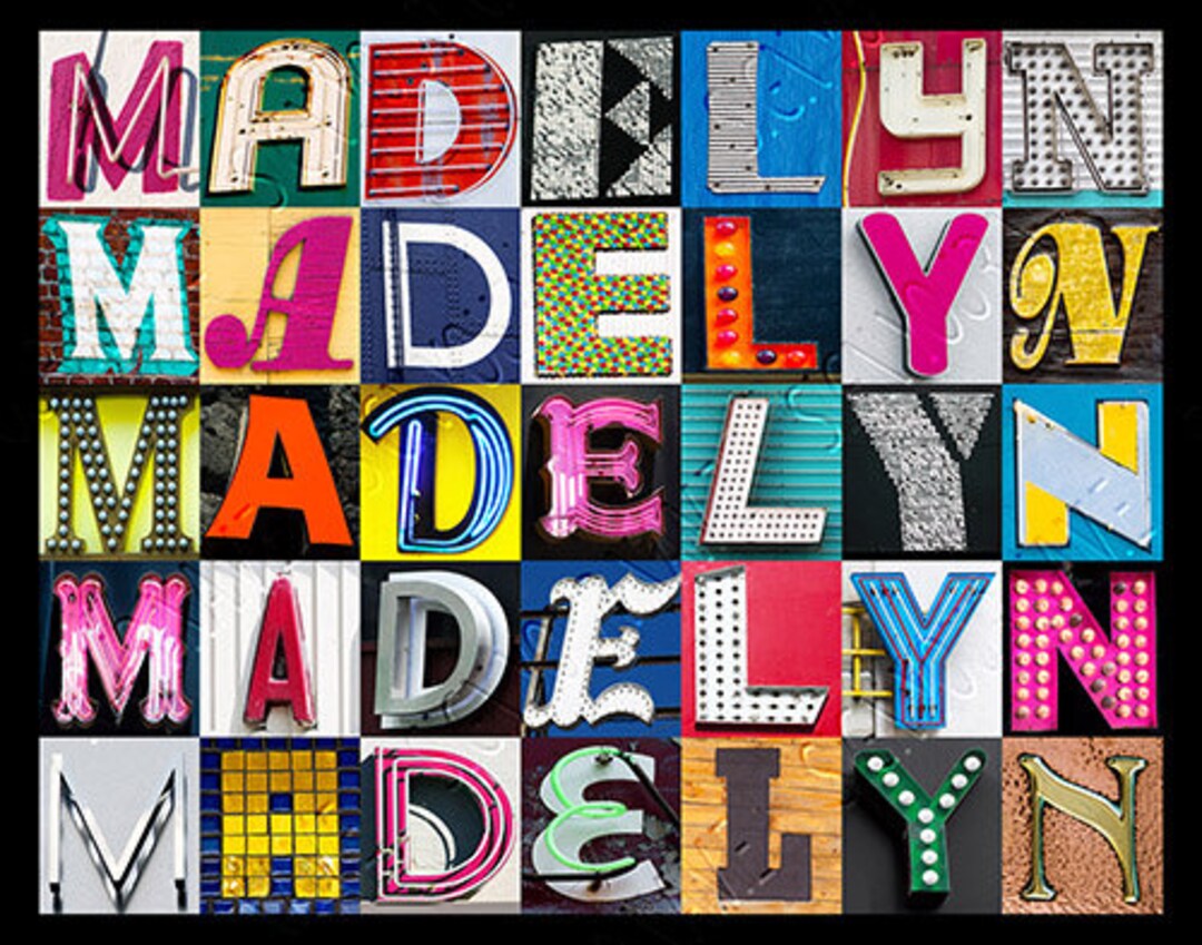 MADELYN or MADELYNN Personalized Poster Featurng Letters From Signs ...