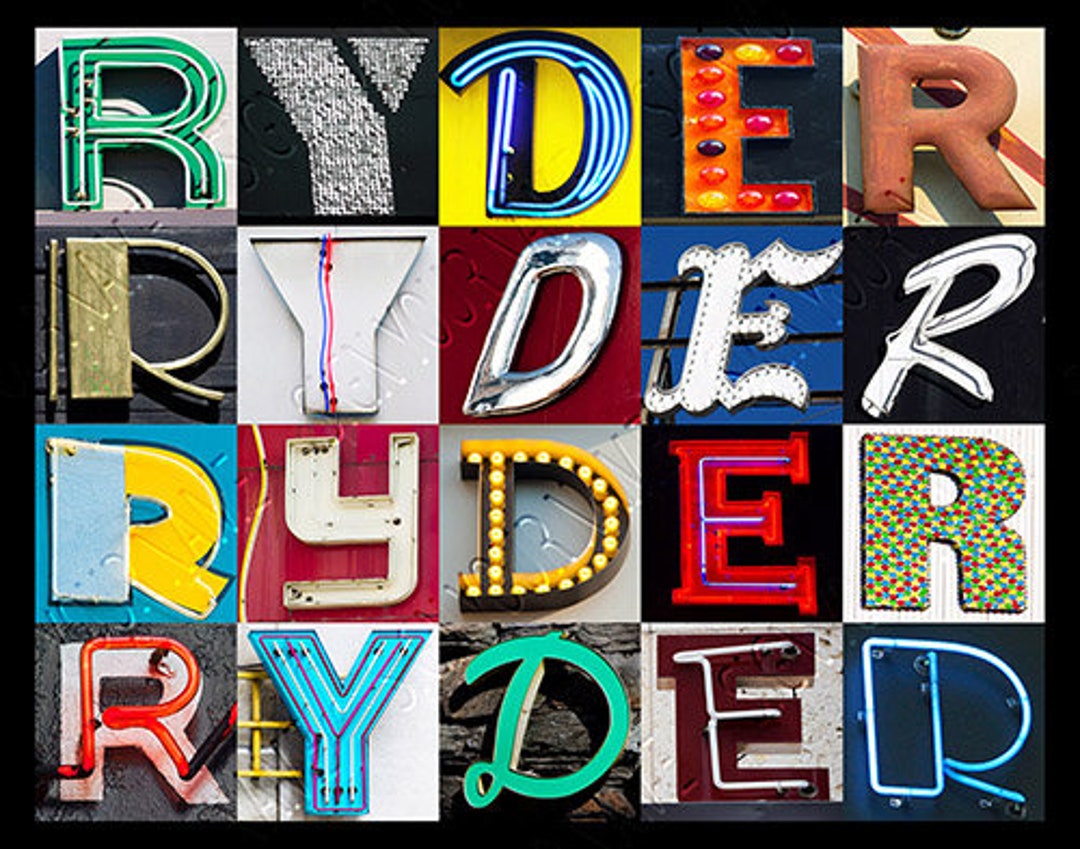 RYDER Personalized Poster Featuring Photos of Letters From Signs ...