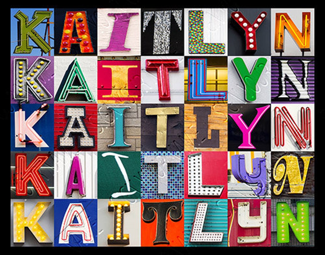 KAITLYN Personalized Poster Featuring Photos of Alphabet Letters From ...