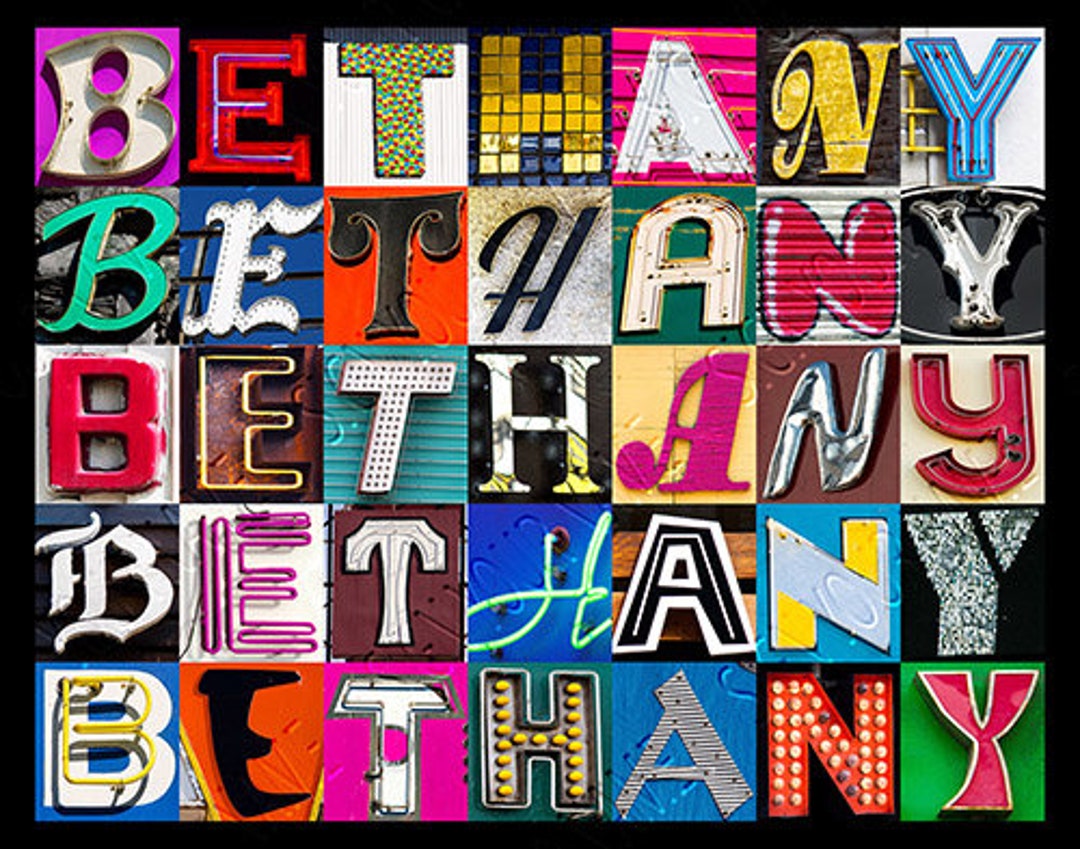 Personalized Poster Featuring BETHANY in Photos of Alphabet Letters ...