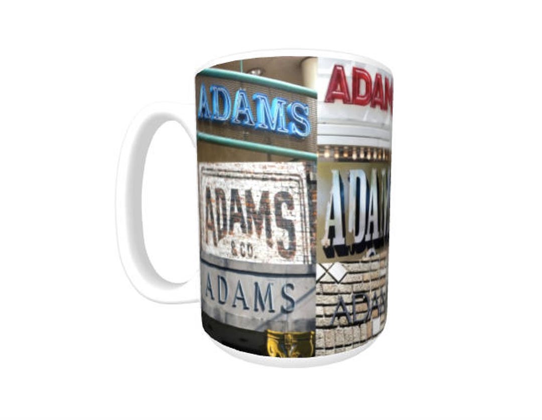 Personalized Coffee Mug Featuring the Name ADAMS in Photos of Actual ...