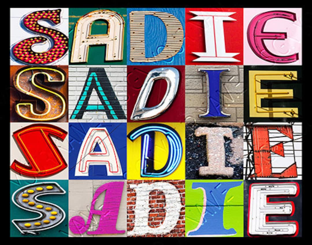 SADIE Personalized Poster Featuring Photos of Alphabet Letters From ...