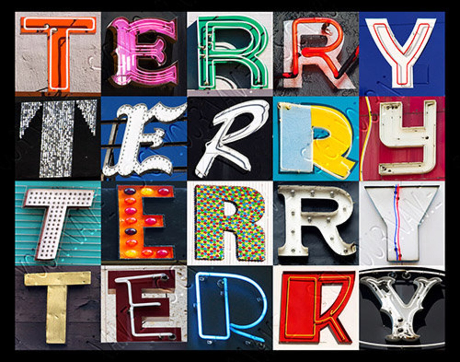 TERRY Personalized Poster Featuring Photos of Alphabet Letters - Etsy