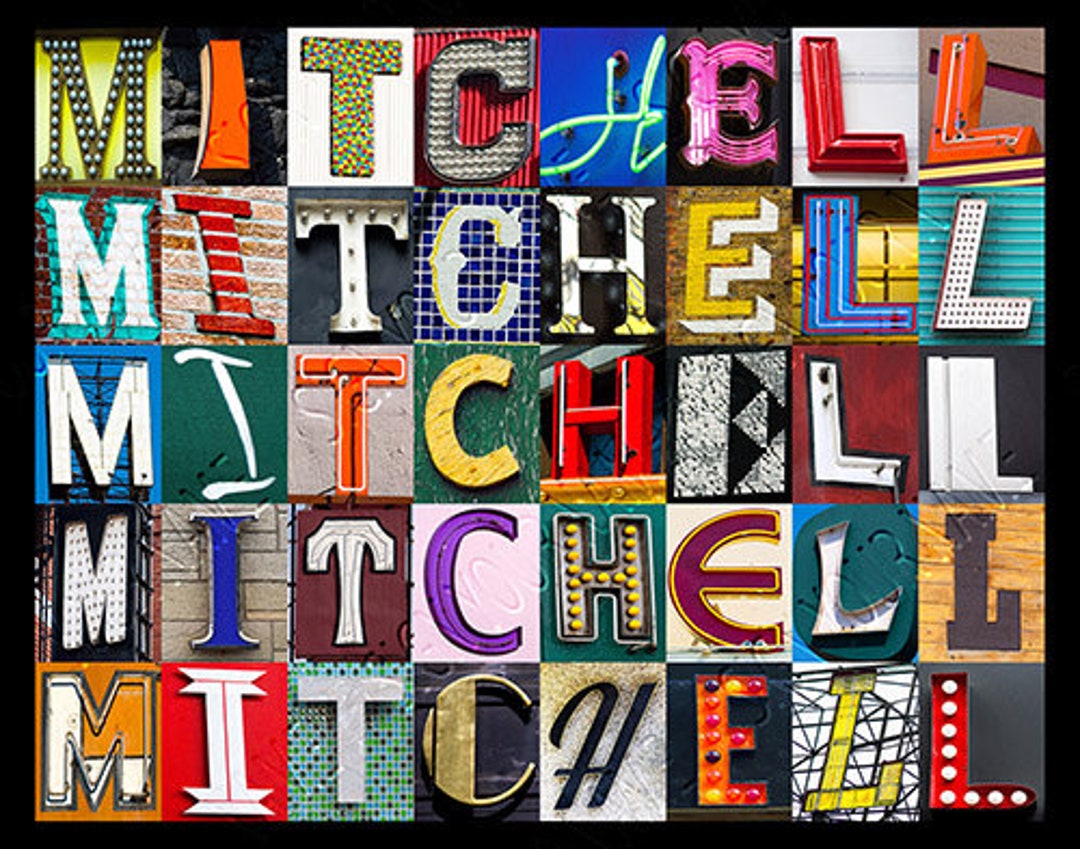 MITCHELL Personalized Poster Featuring Photos of Letters From Signs ...