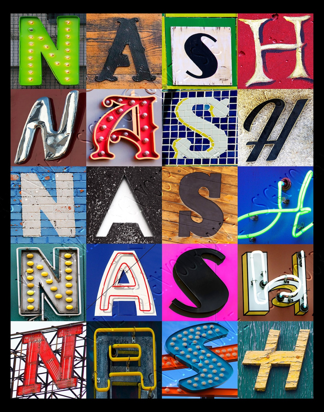 Personalized Poster Featuring NASH in Photos of Alphabet Letters From ...