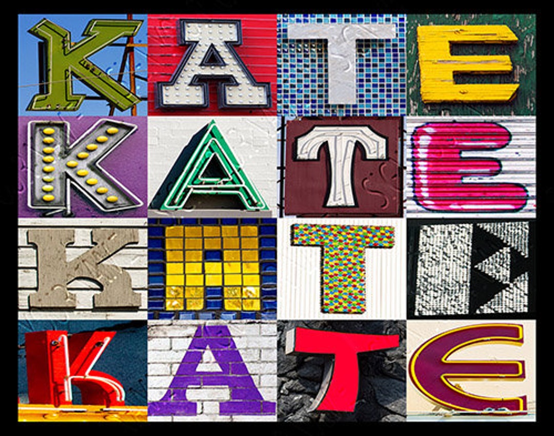 Personalized Poster Featuring KATE in Photos of Alphabet Letters From ...