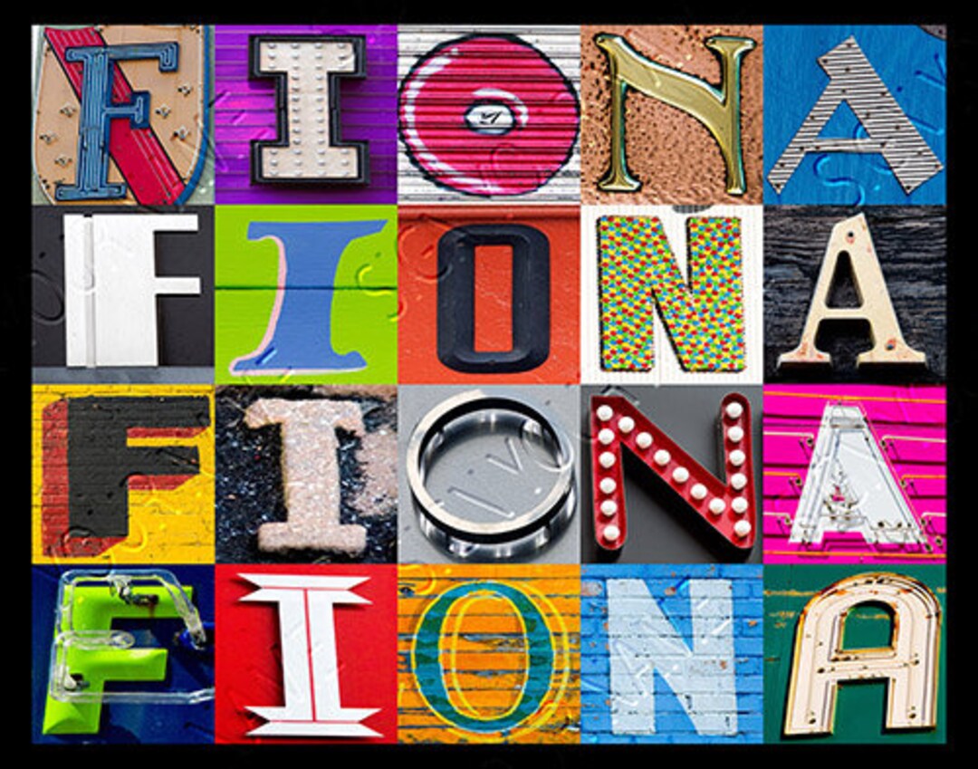 FIONA Personalized Poster Featuring Photos of Letters From Signs ...