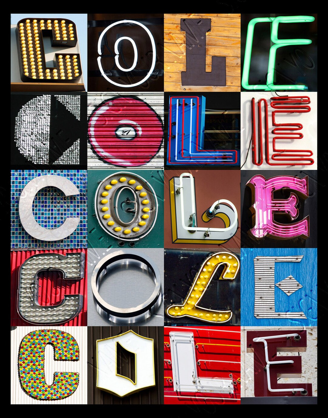 COLE Personalized Poster Featuring Photos of Letters From Signs ...