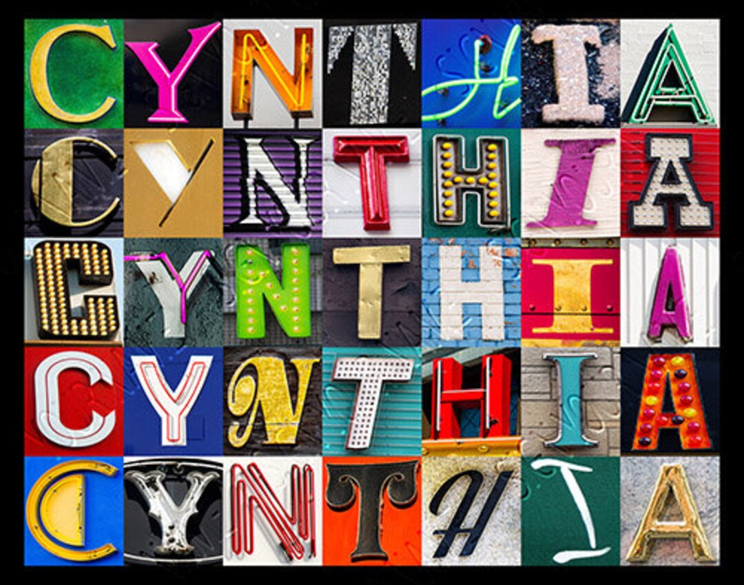 CYNTHIA Personalized Poster Featuring Photos of Letters From Signs ...