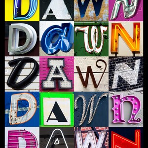 DAWN Personalized Poster Featuring in Photos of Alphabet Letters From ...