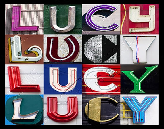 Personalized Poster featuring LUCY in photos of letters from | Etsy