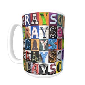 Personalized Coffee Mug Featuring the Name GRAYSON in Sign Letter ...