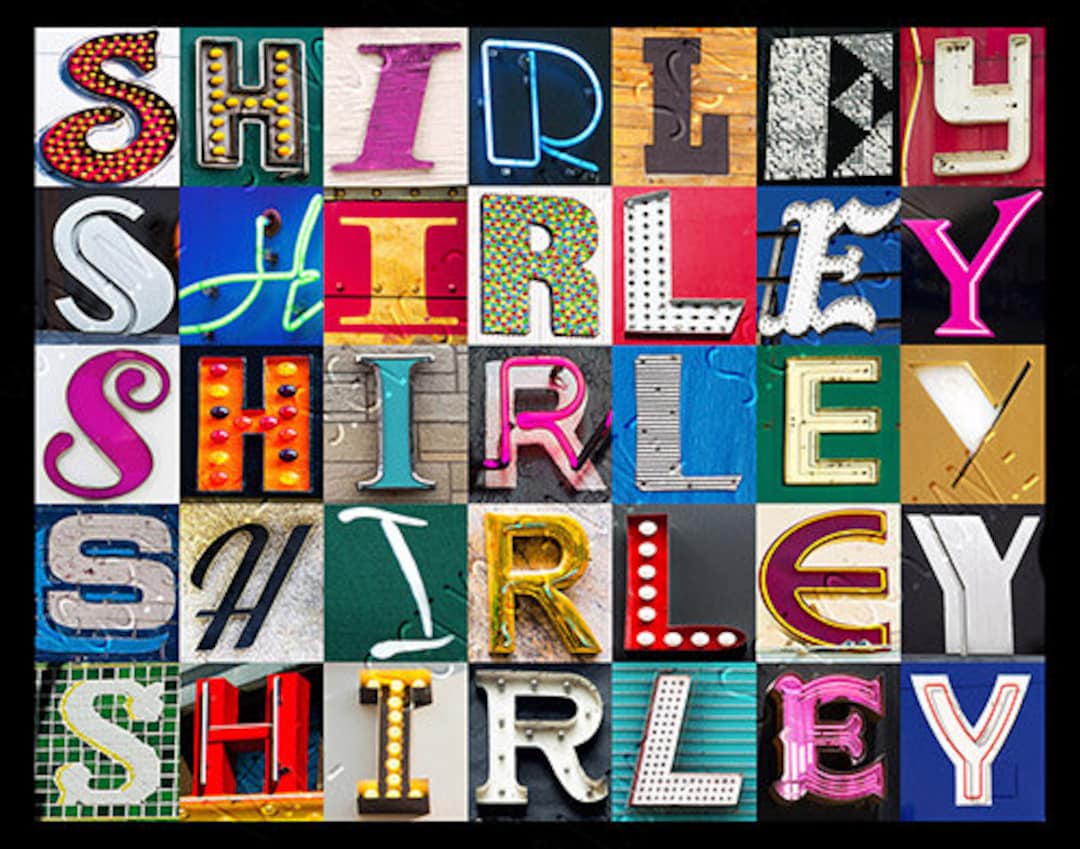 SHIRLEY Personalized Poster Featuring Photos of Alphabet Letters From ...