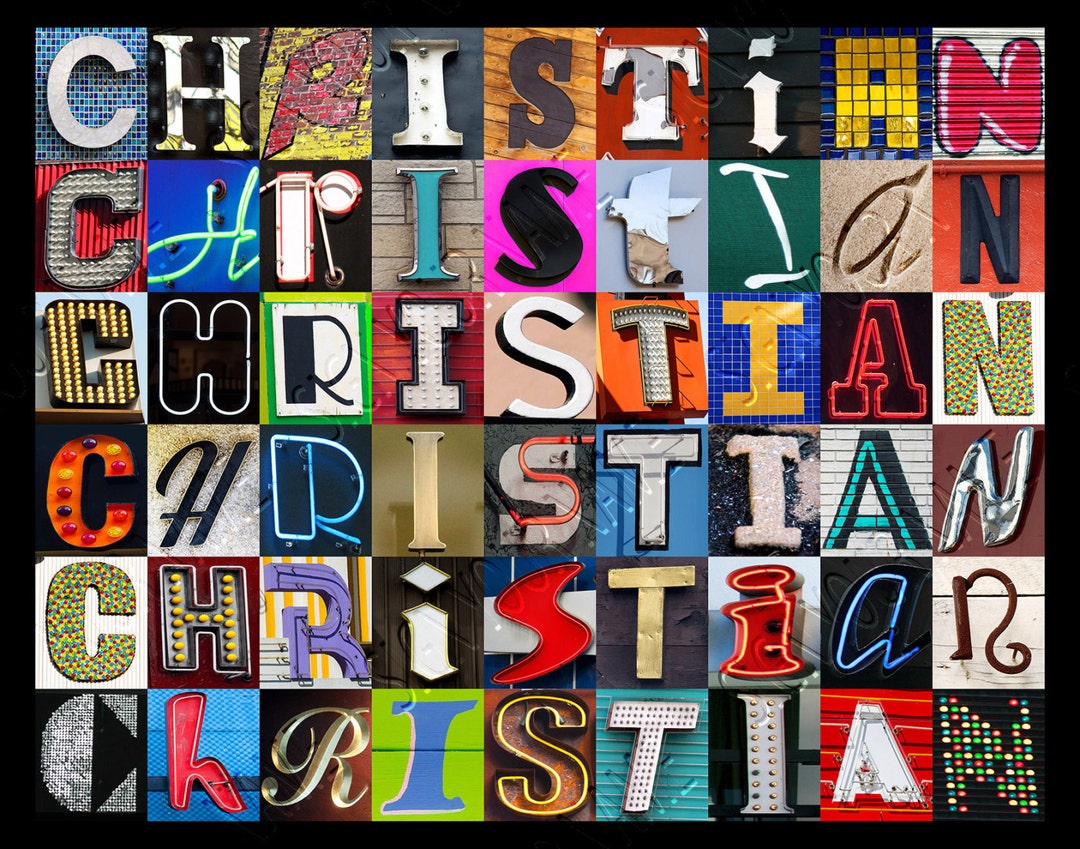CHRISTIAN Personalized Poster Featuring Photos of Alphabet Letters From ...