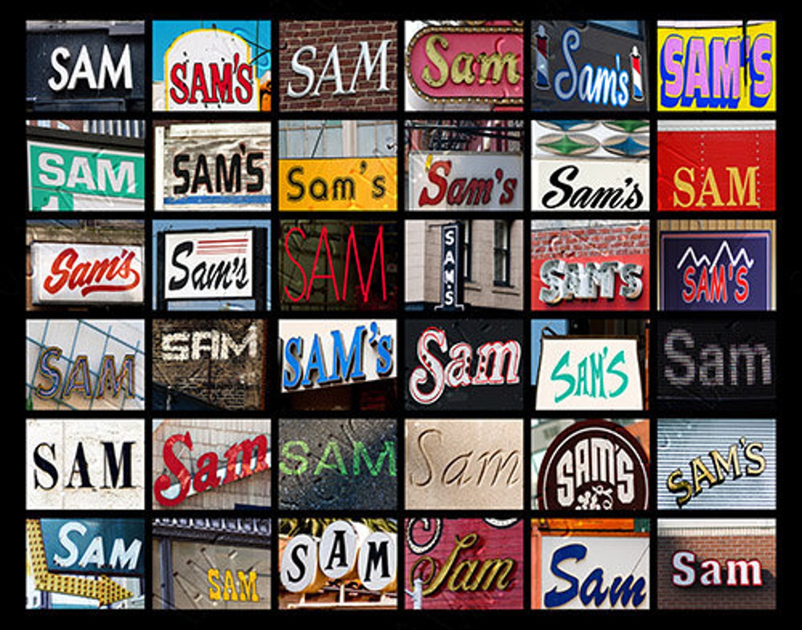 SAM Personalized Poster Featuring Photos of Signs; Art Print; Wall ...