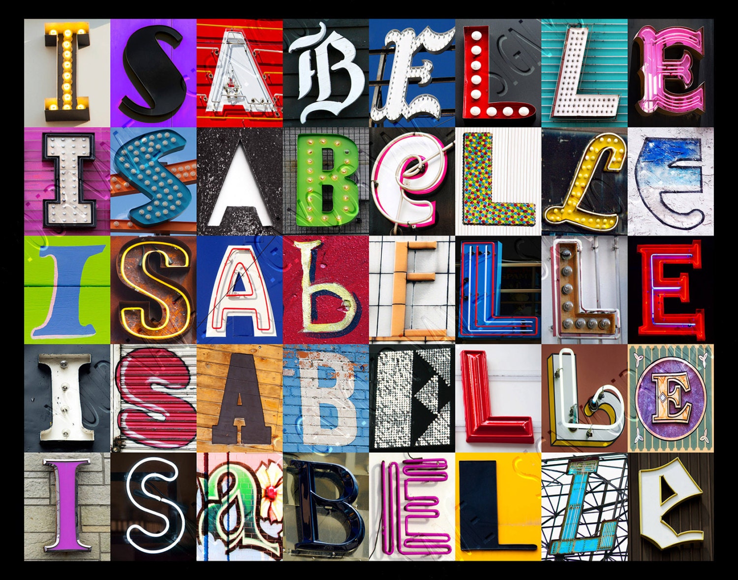 ISABEL or ISABELLE Personalized Poster Featuring Photos of Letters From ...