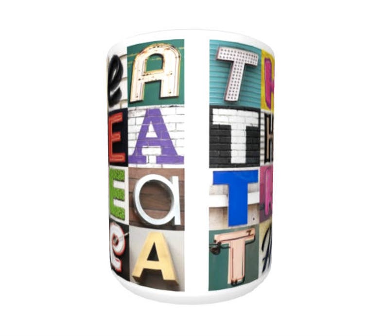Personalized Coffee Mug Featuring the Name THEA in Sign Letter Photos ...