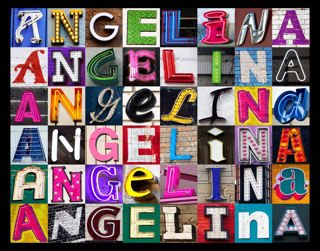 Personalized Poster Featuring ANGELINA Showcased in Photos of Sign ...