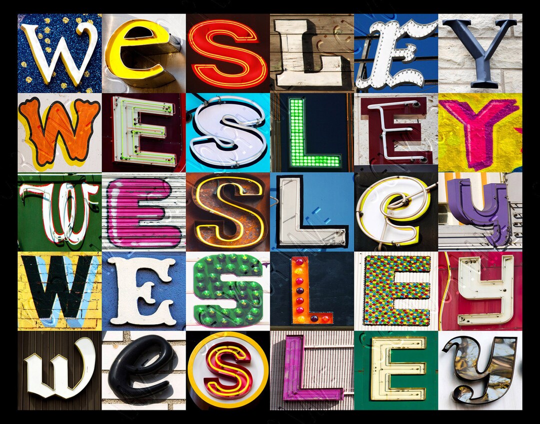 Personalized Poster Featuring WESLEY Showcased in Photos of Sign ...