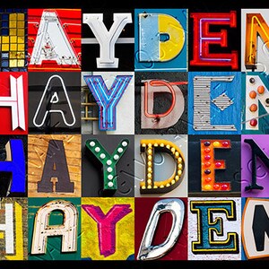 HAYDEN Personalized Poster Featuring Photos of Letters From Signs ...
