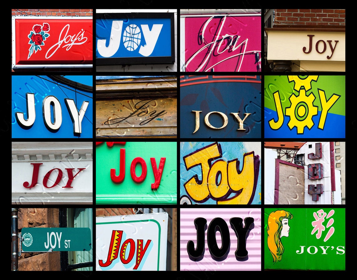 Personalized Poster Featuring the Name JOY Showcased in Actual - Etsy