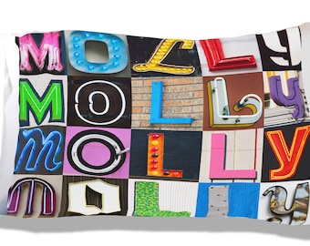 Personalized Pillow Case Featuring MAYA in Sign Letters | Etsy