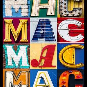 MAC Personalized Poster Featuring Photos of Sign Letters; Typography ...