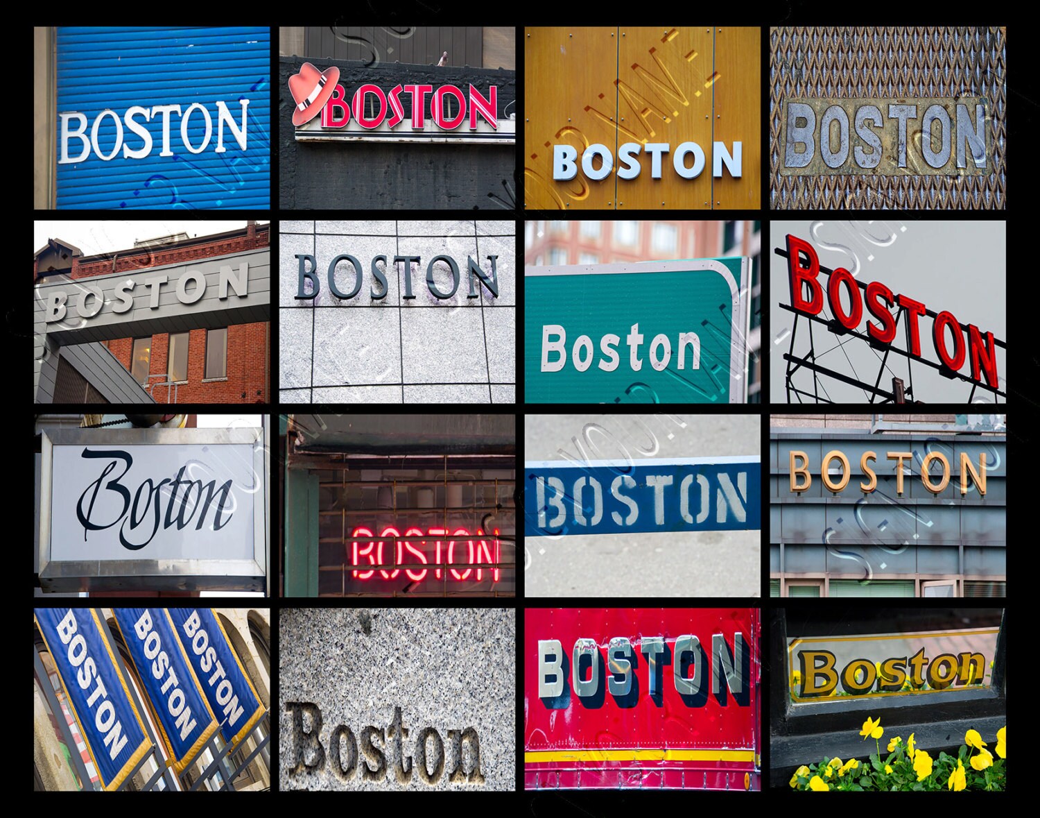 Personalized Poster Featuring BOSTON Showcased in Photos of Actual ...